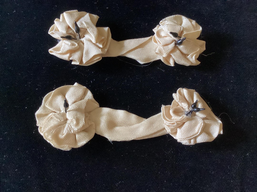 REDUCED! Antique Edwardian Silk Ribbon Work Rose Lot, 2, From Antique ...