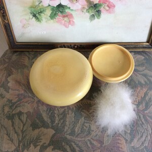 REDUCED Art Deco Swan Down Silk and Celluloid Powder Puff Hand Painted ...