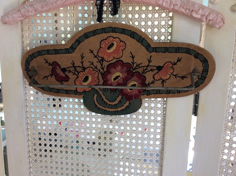 REDUCED! Art Nouveau Lingerie Boudoir Hanging Rack, Embroidery, Bar up ...