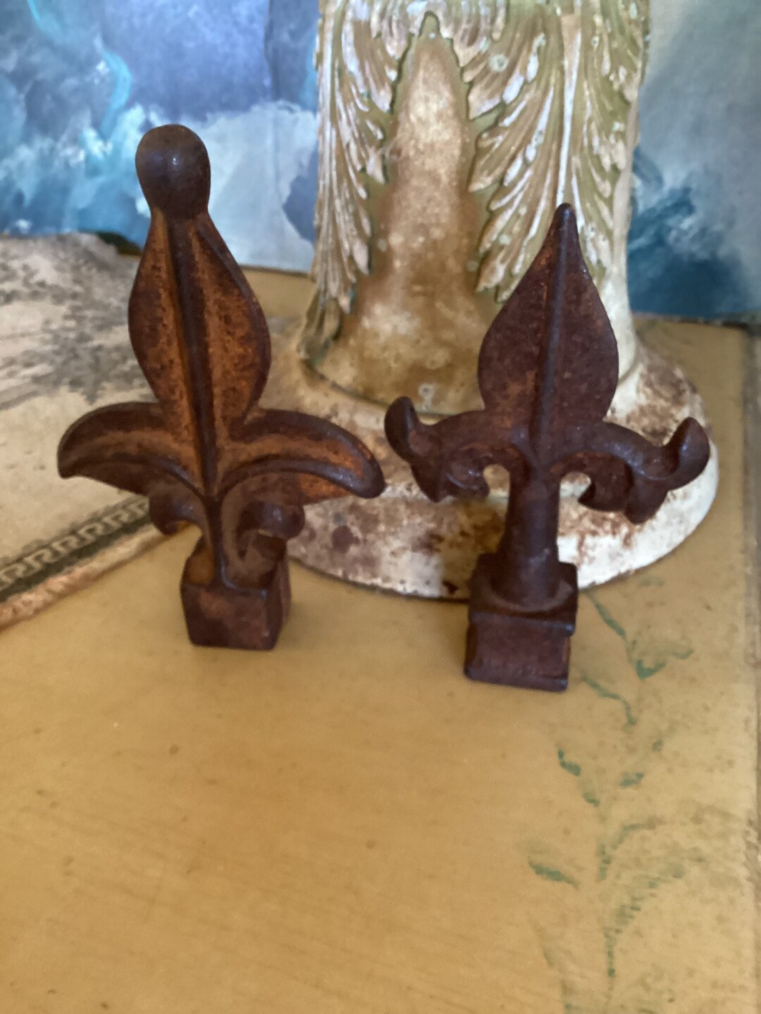 Antique Decorative Cast Iron Fence Post Top Lot, 2 Different Tops, - Etsy