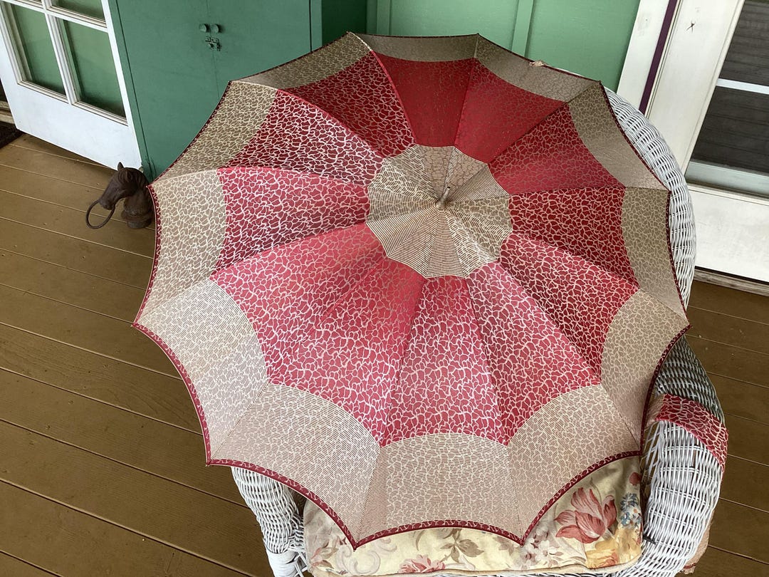 REDUCED! Antique Fabric Umbrella, Parasol With Lucite Handle and Slip ...