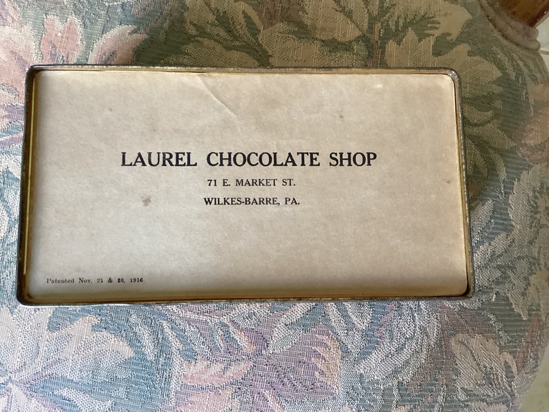 REDUCED! Antique, Deco Tin Chocolate Box Overlaid in Precious Rose ...