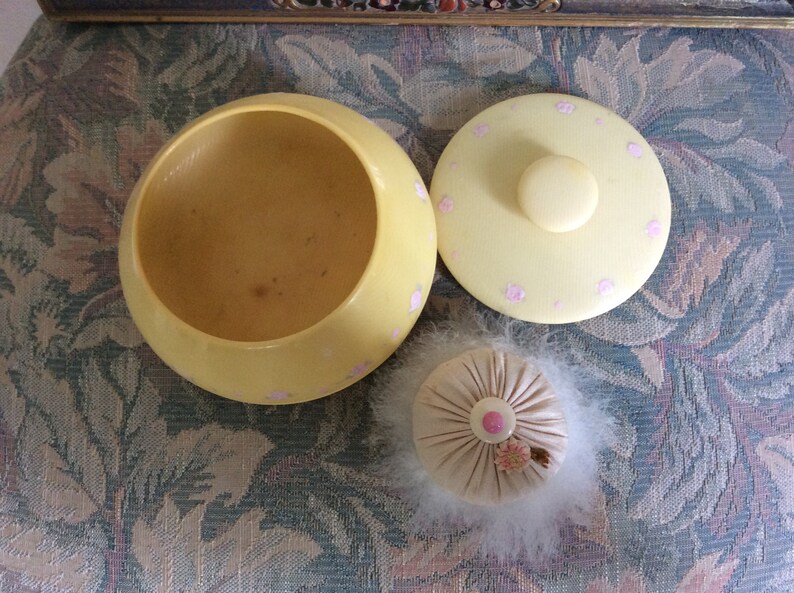 REDUCED Art Deco Swan Down Silk and Celluloid Powder Puff - Etsy