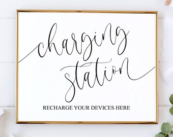 Charging Station Recharge Your Devices Here Wedding Signs - Etsy