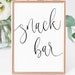 Snack Bar Sign Printable Snack Bar Wedding Sign Wedding | Etsy