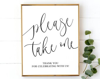 Printable Please Take One Sign Floral Wedding Sign - Etsy