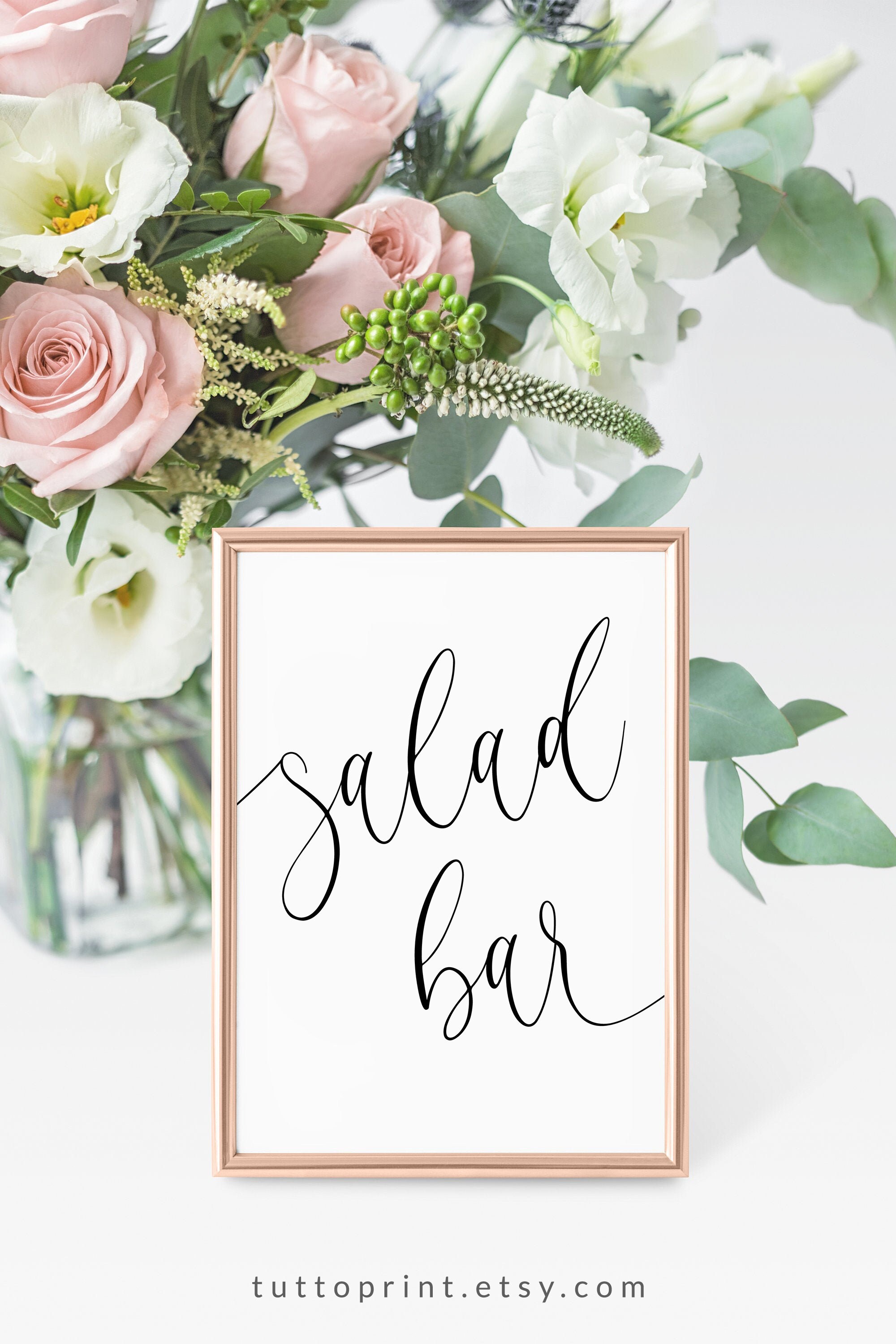 Salad Bar Sign Printable Salad Bar Wedding Sign Wedding - Etsy