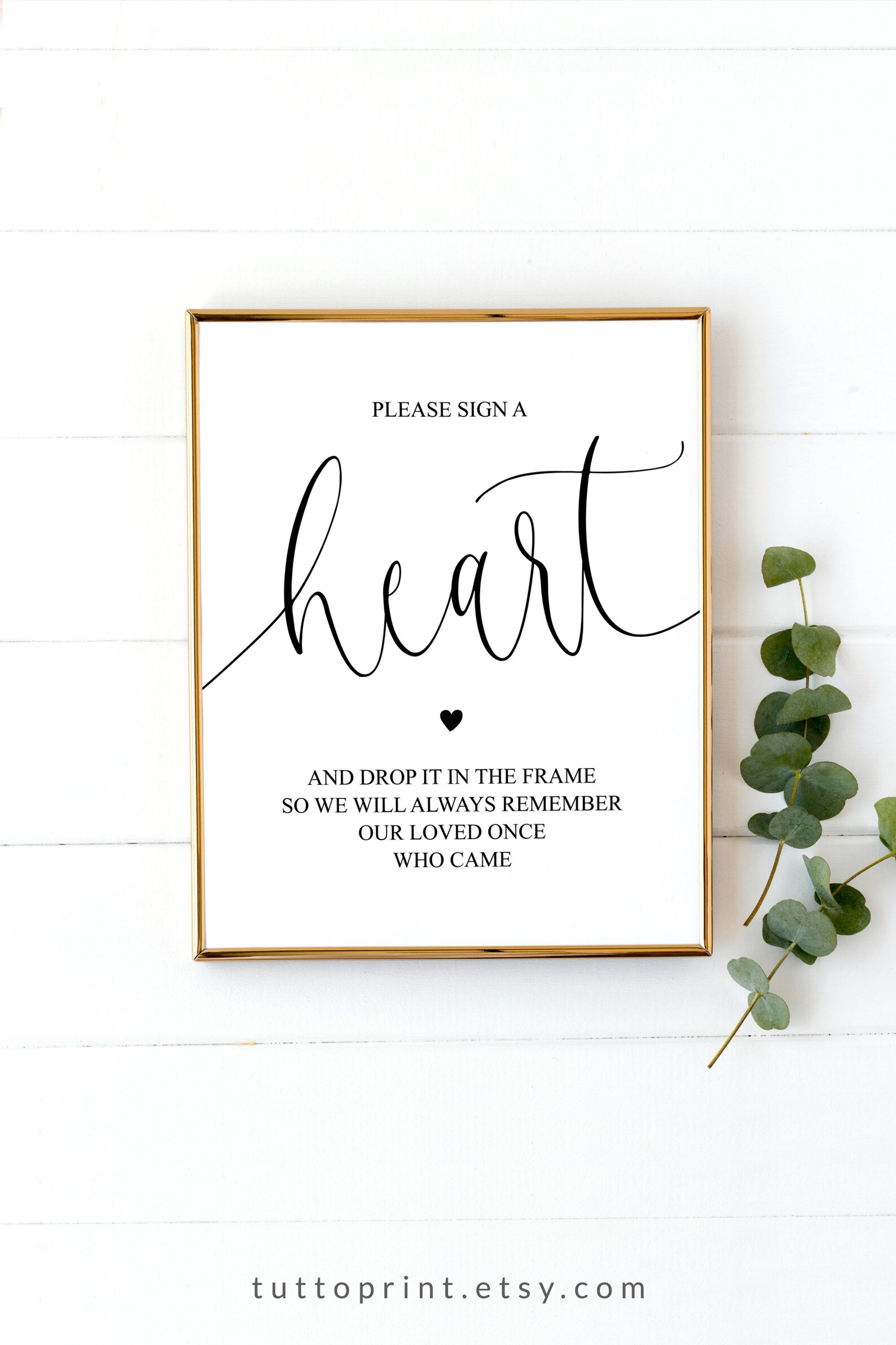 Sign a Heart Sign Please Sign a Heart and Drop it in the | Etsy