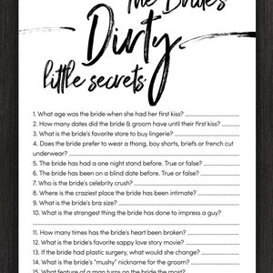 Bachelorette Party Game, Bride Trivia, Hens Party Game, Wedding Shower ...