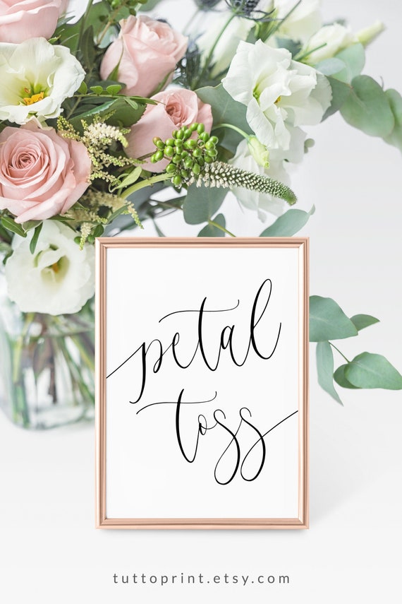 Petal Toss Printable Wedding Sign Petal Toss Sign Toss the | Etsy