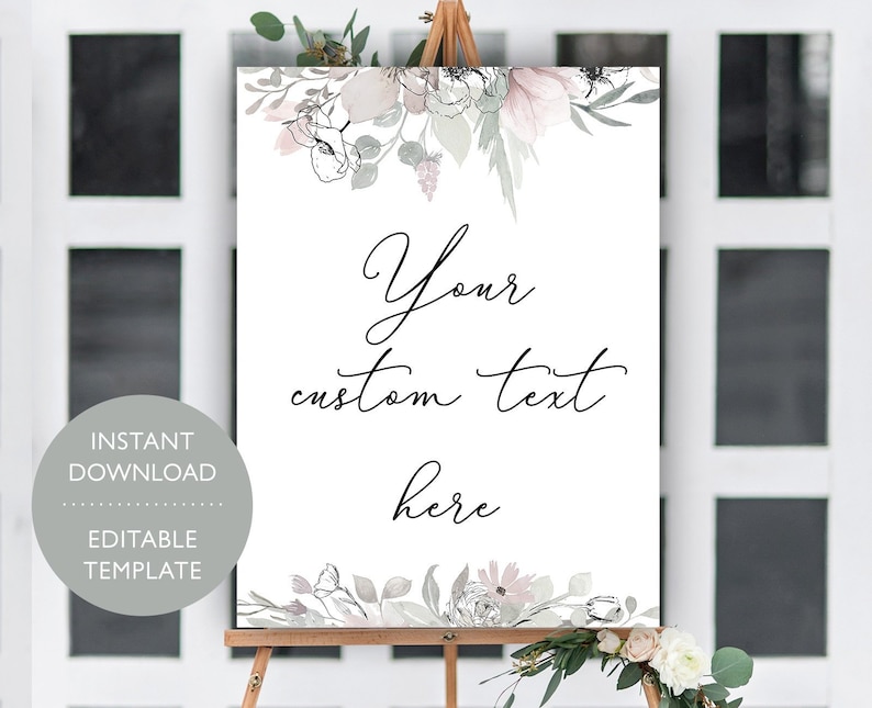 Custom Unlimited Printable Wedding Signs Template Wedding | Etsy