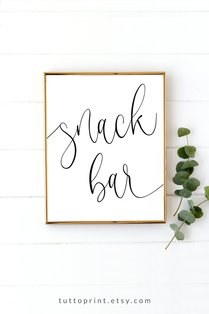 Snack Bar Sign Printable Snack Bar Wedding Sign Wedding - Etsy France
