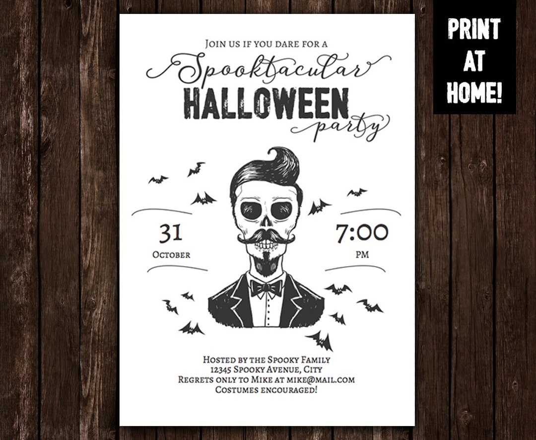 Halloween Invitation Printable Adult Halloween Party - Etsy