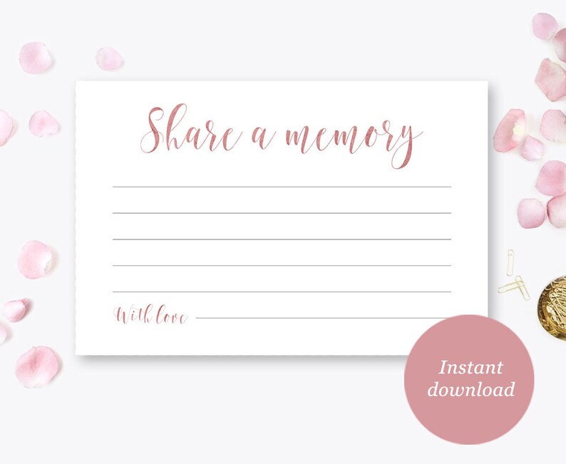 Share a Memory Card Memory Cards Wedding Share A Memory - Etsy