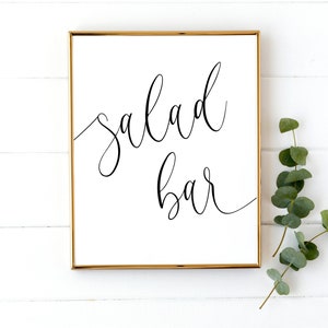 Salad Bar Sign Printable Salad Bar Wedding Sign Wedding - Etsy Canada