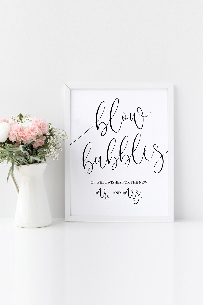 Wedding Bubbles Sign Blow Bubbles Sign Bubbles Send off - Etsy