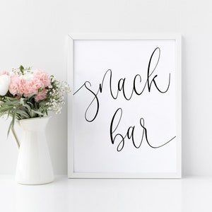 Snack Bar Sign Printable Snack Bar Wedding Sign Wedding | Etsy