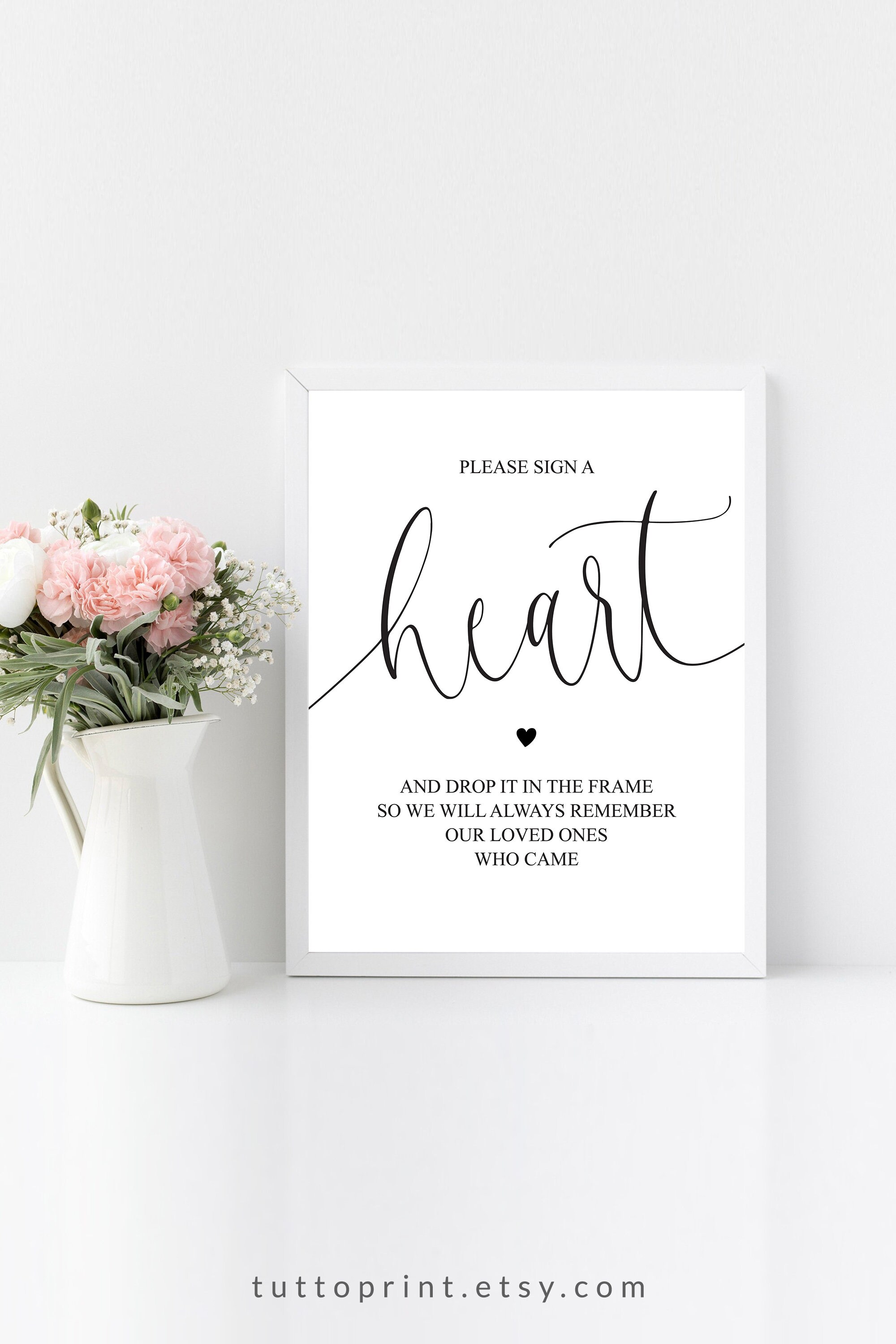 Sign a Heart Sign Please Sign a Heart and Drop It in the - Etsy