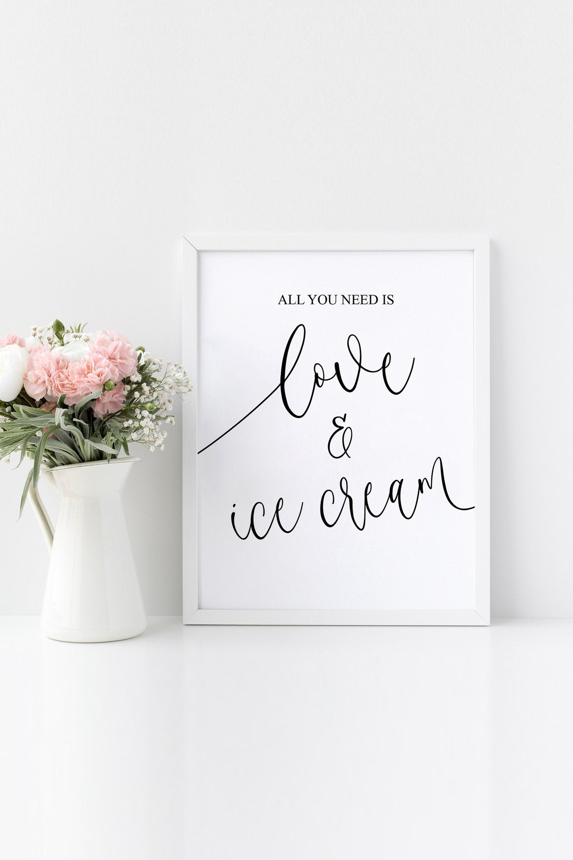 All You Need is Love and Ice Cream Sign Wedding Ice Cream - Etsy