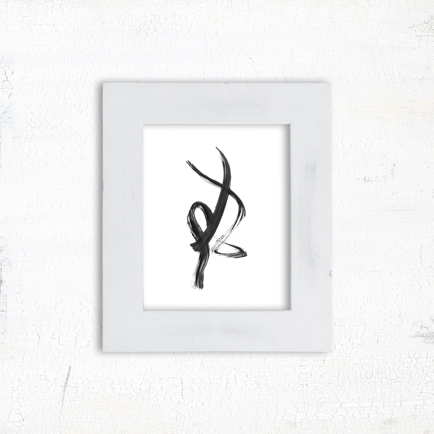 Minimalist Black and White Watercolor Print Black and White - Etsy