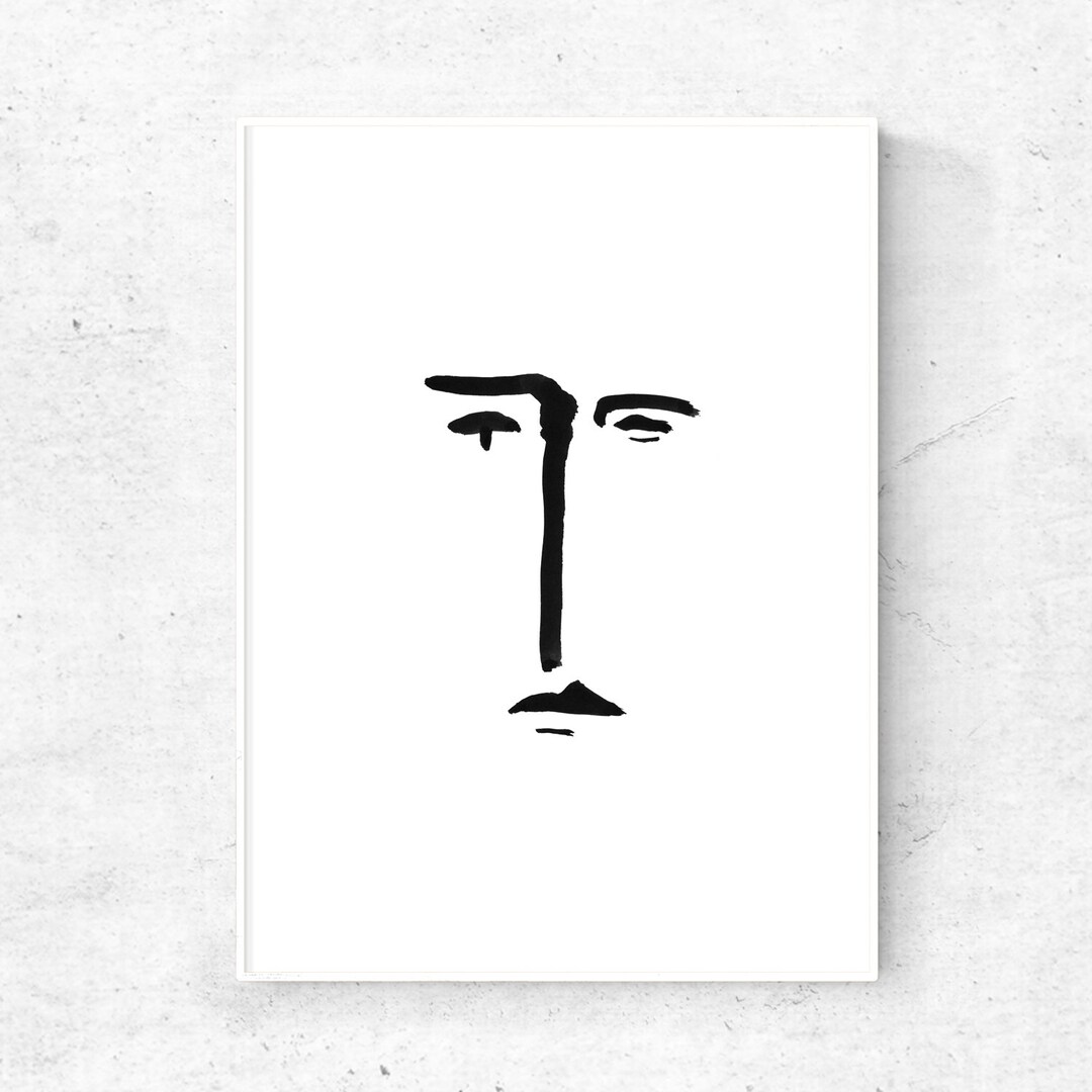 Minimal Art Print, Black Line Print, Sketch Art, Black and White Modern ...