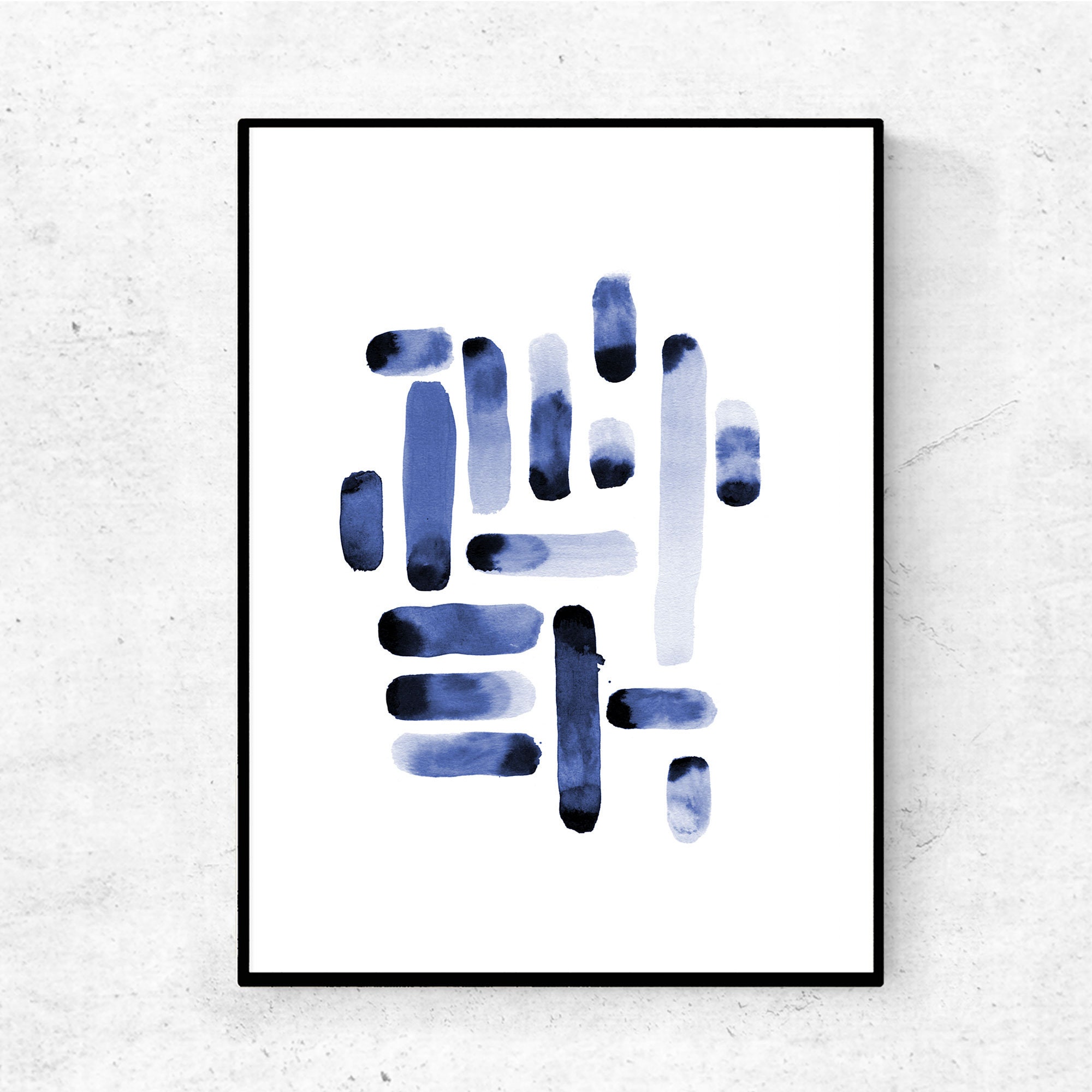 Abstract Blue Watercolor Print Downloadable Blue Art Print | Etsy