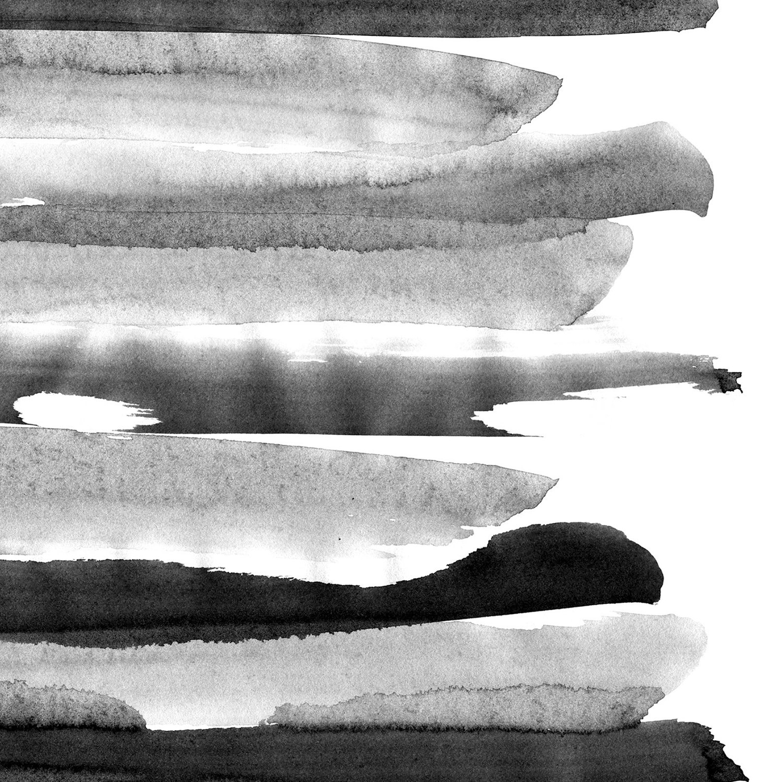 Black and White Watercolor Print Downloadable Art Brush - Etsy