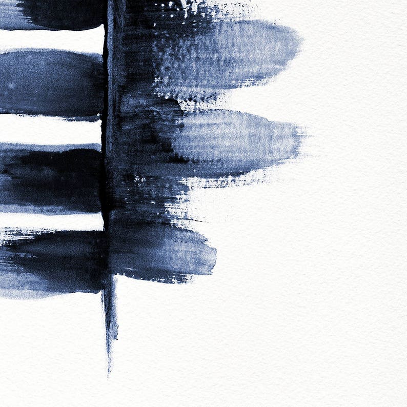 Blue Minimalist Art, Blue Minimalist Print, Modern Watercolor Art ...