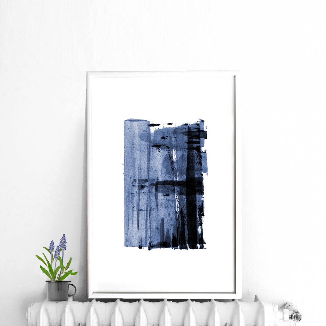 Navy blue watercolor printable downloadable print printable | Etsy