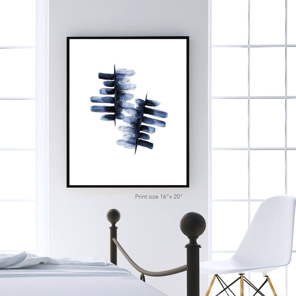 Blue Modern Art Download Blue Art Print Downloadable Minimal | Etsy