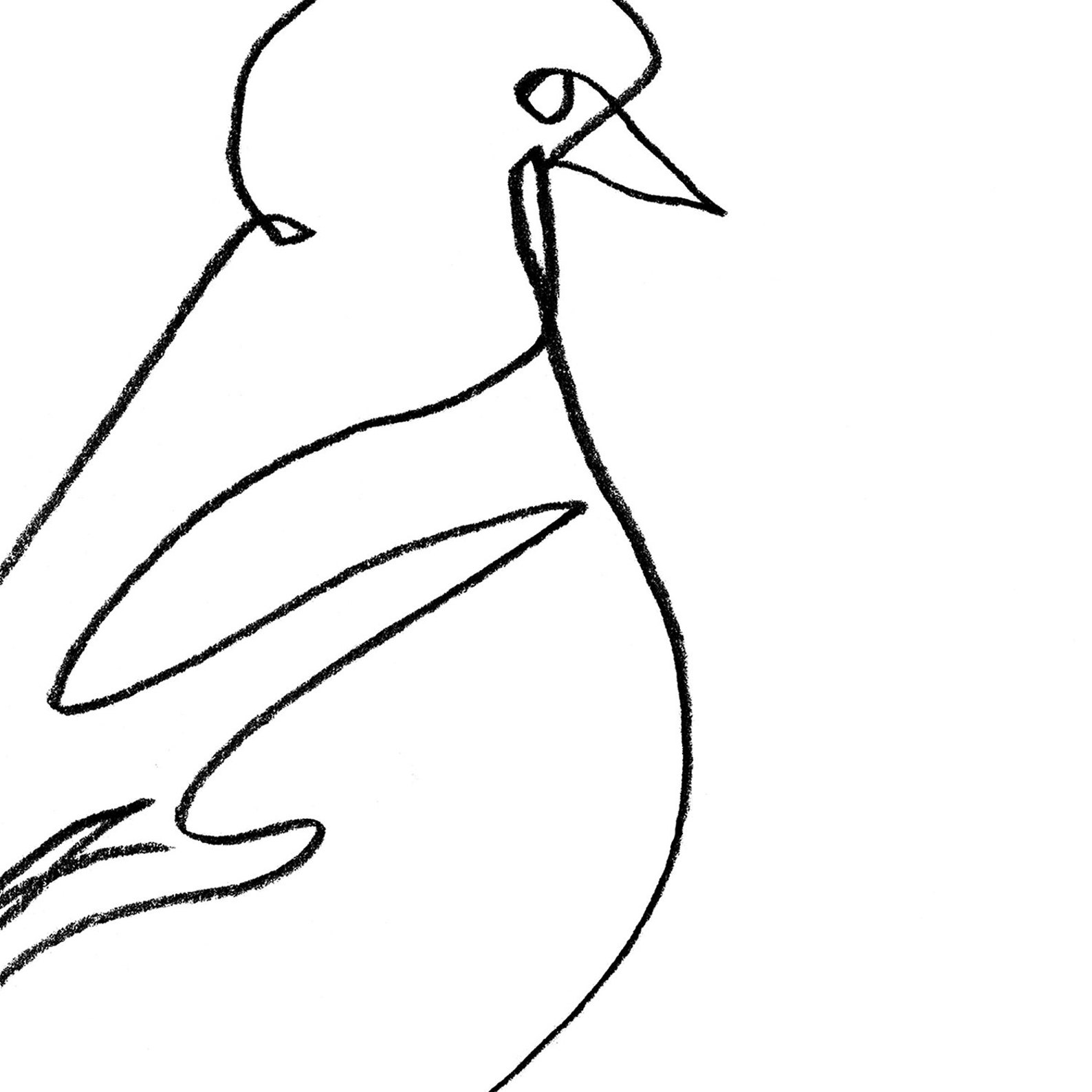 Bird Print Modern Wall Art Minimal Bird Art Download Line - Etsy