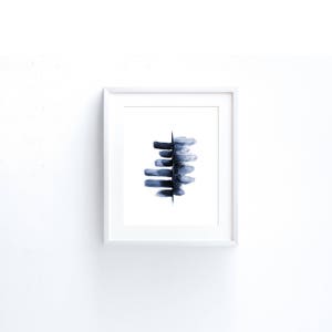 Blue Minimalist Art, Blue Minimalist Print, Modern Watercolor Art ...