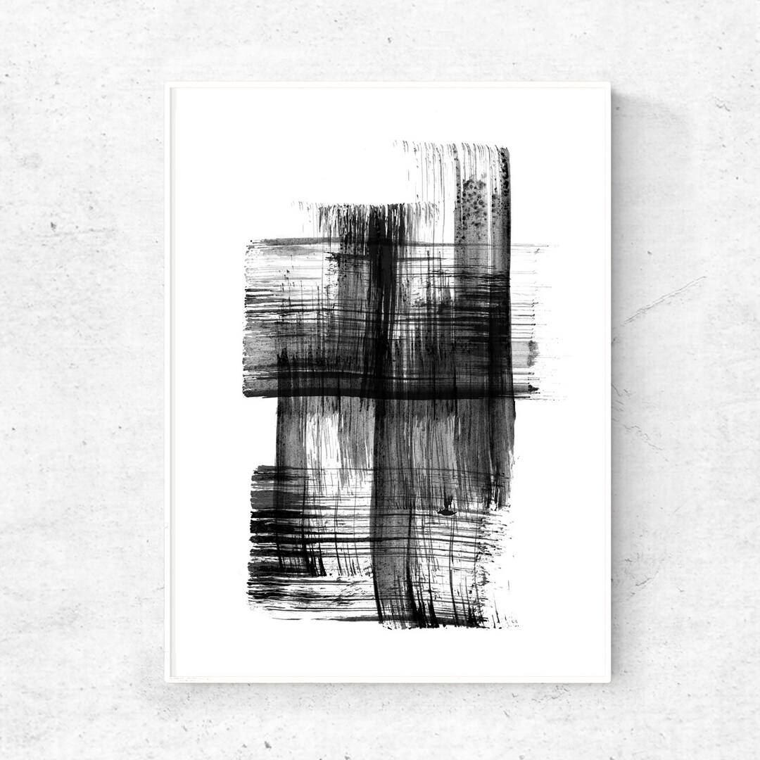 Black Abstract Art Print, Printable Abstract Art, Abstract Downloadable ...