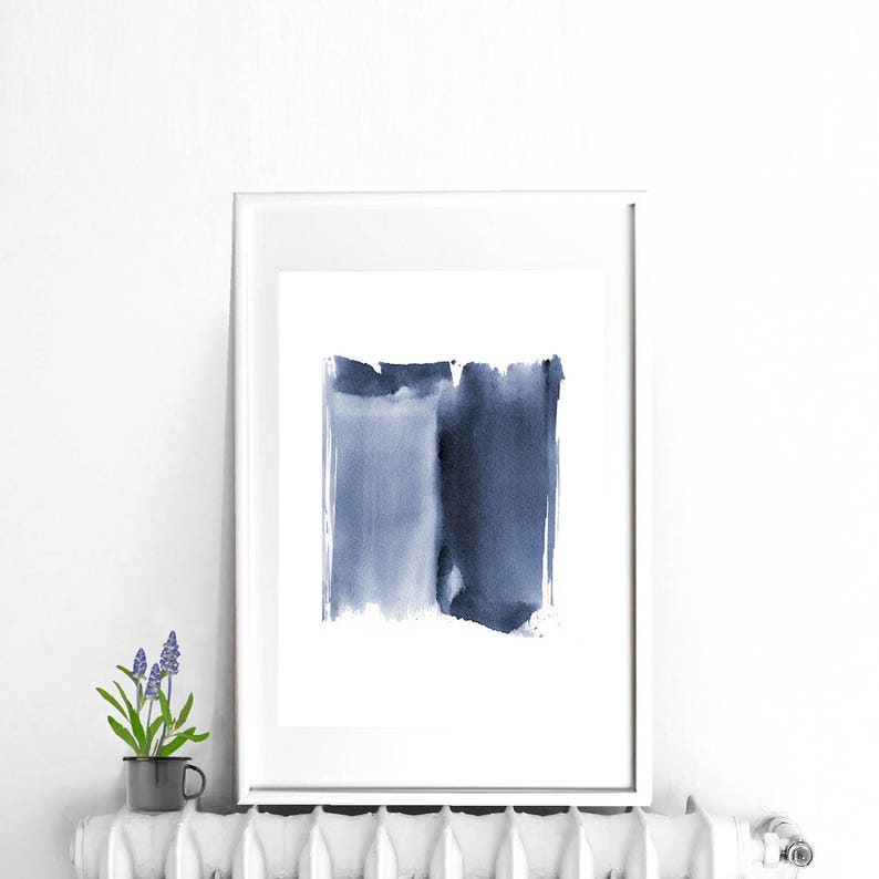 Navy Blue Watercolor Digital Print Navy Wall Art Navy Art - Etsy