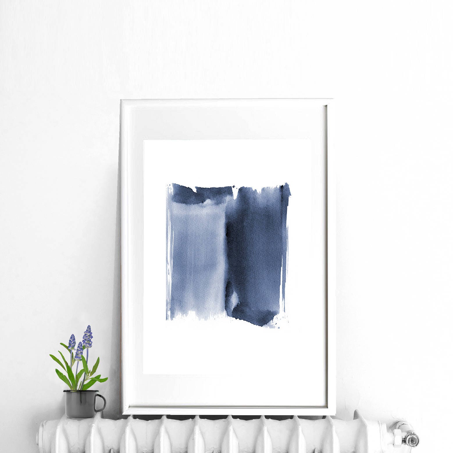 Navy Blue Watercolor Digital Print Navy Wall Art Navy Art - Etsy
