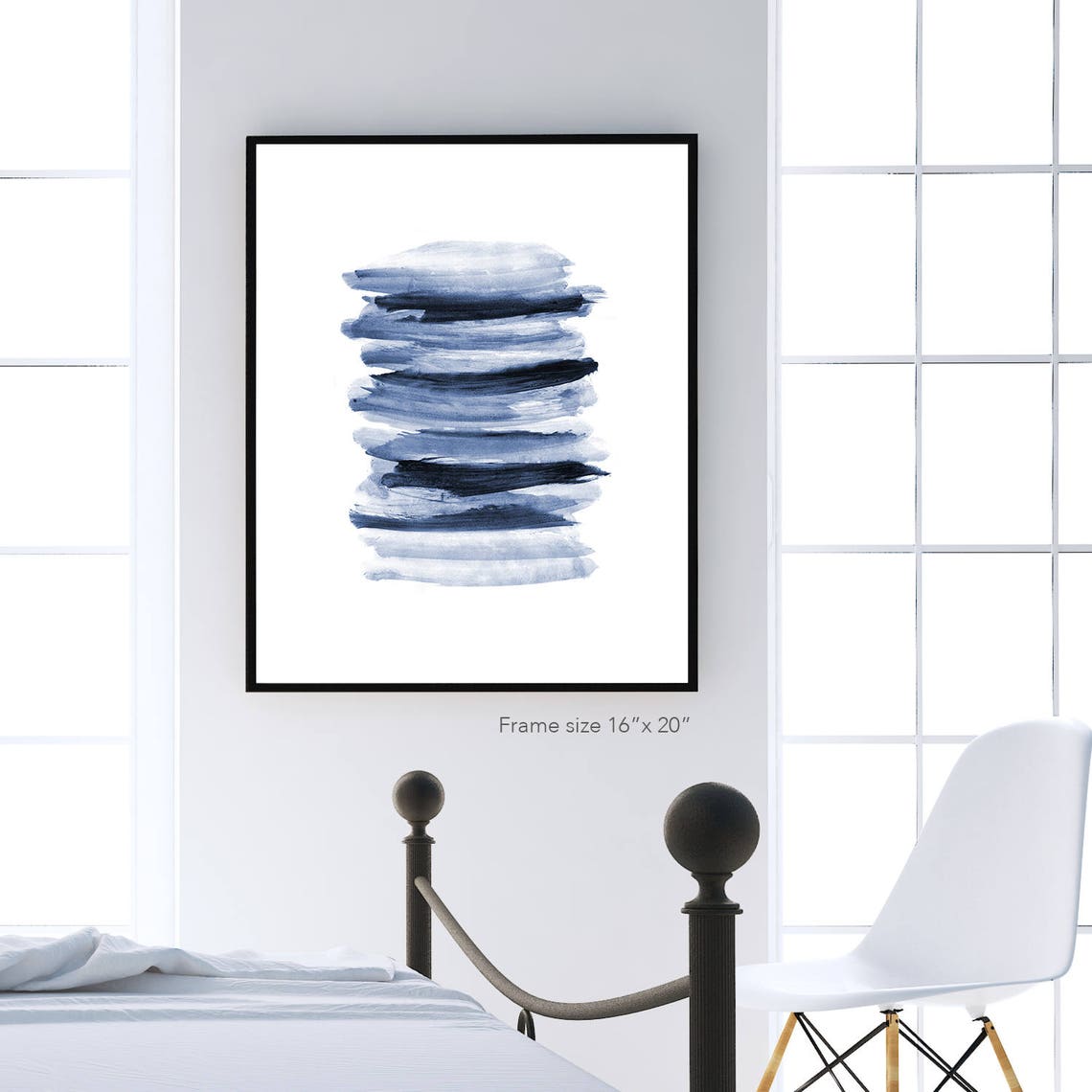Navy Blue Printable Art Abstract Watercolor Print Abstract | Etsy
