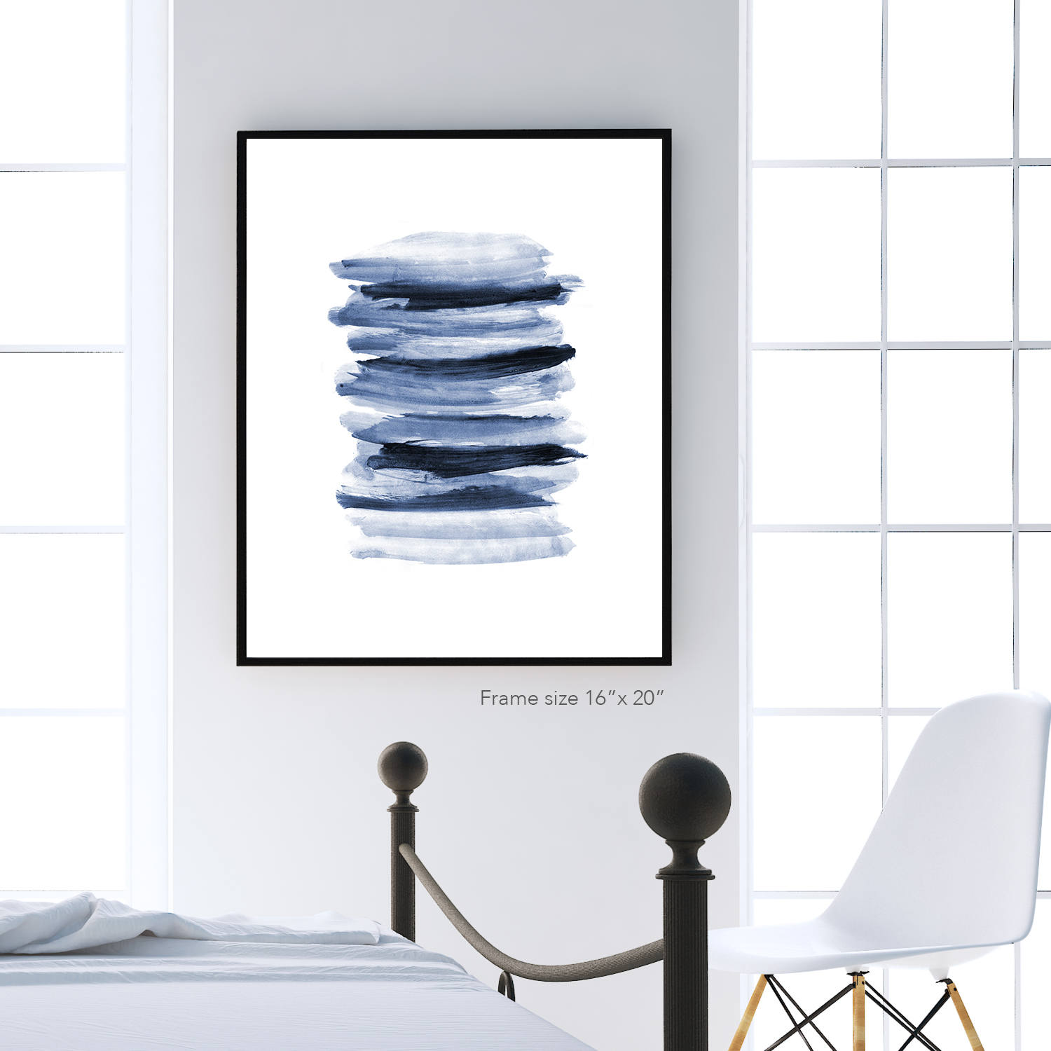 Navy blue printable art abstract watercolor print abstract | Etsy