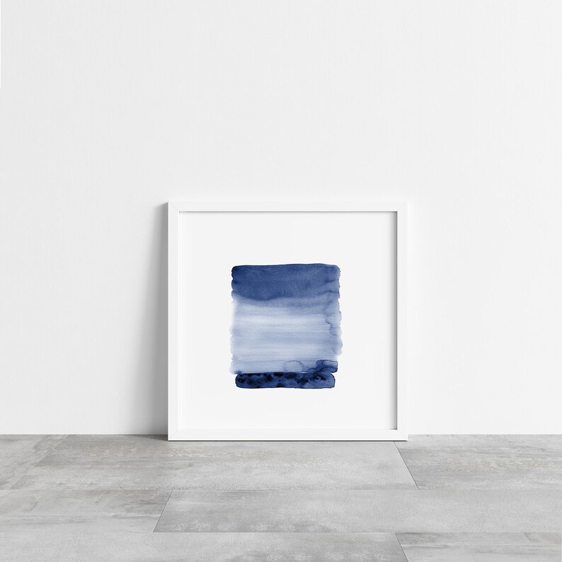Navy Blue Watercolor Printable Watercolor Downloadable Print | Etsy