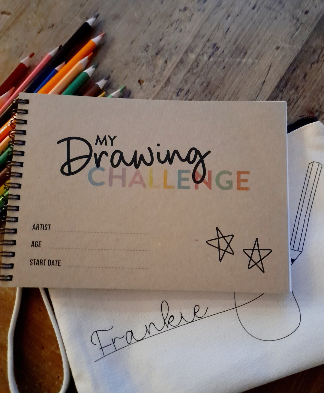 Personalised Sketch Book Set Drawing Challenge. Includes - Etsy