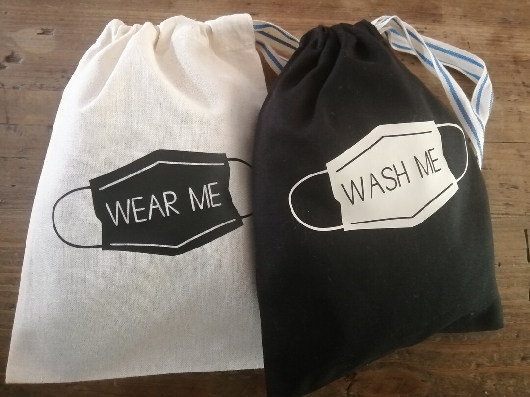 Mask Storage Bags, Set of Two - Personalised Face Mask Bag - Clean ...