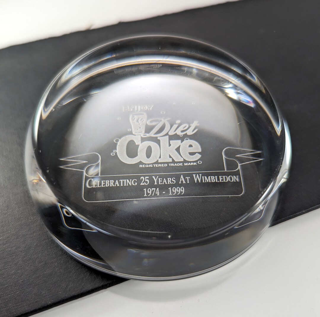 Vintage Coca Cola Paperweight - Diet Coke 25 Years at Wimbledon - 1999 ...