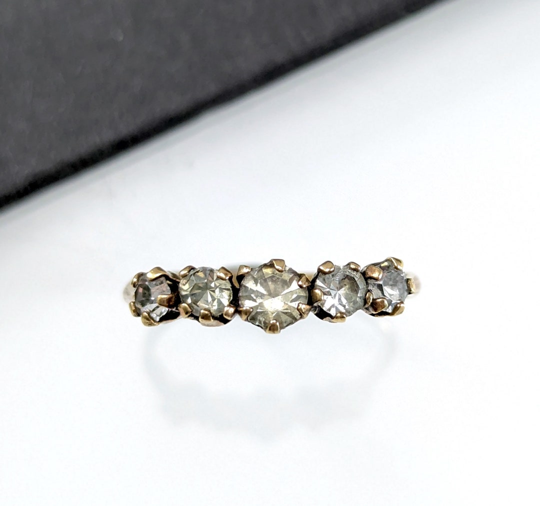 Vintage Rolled Gold 5 Stone Ring, Size Q 1/2, Gold Filled - Etsy