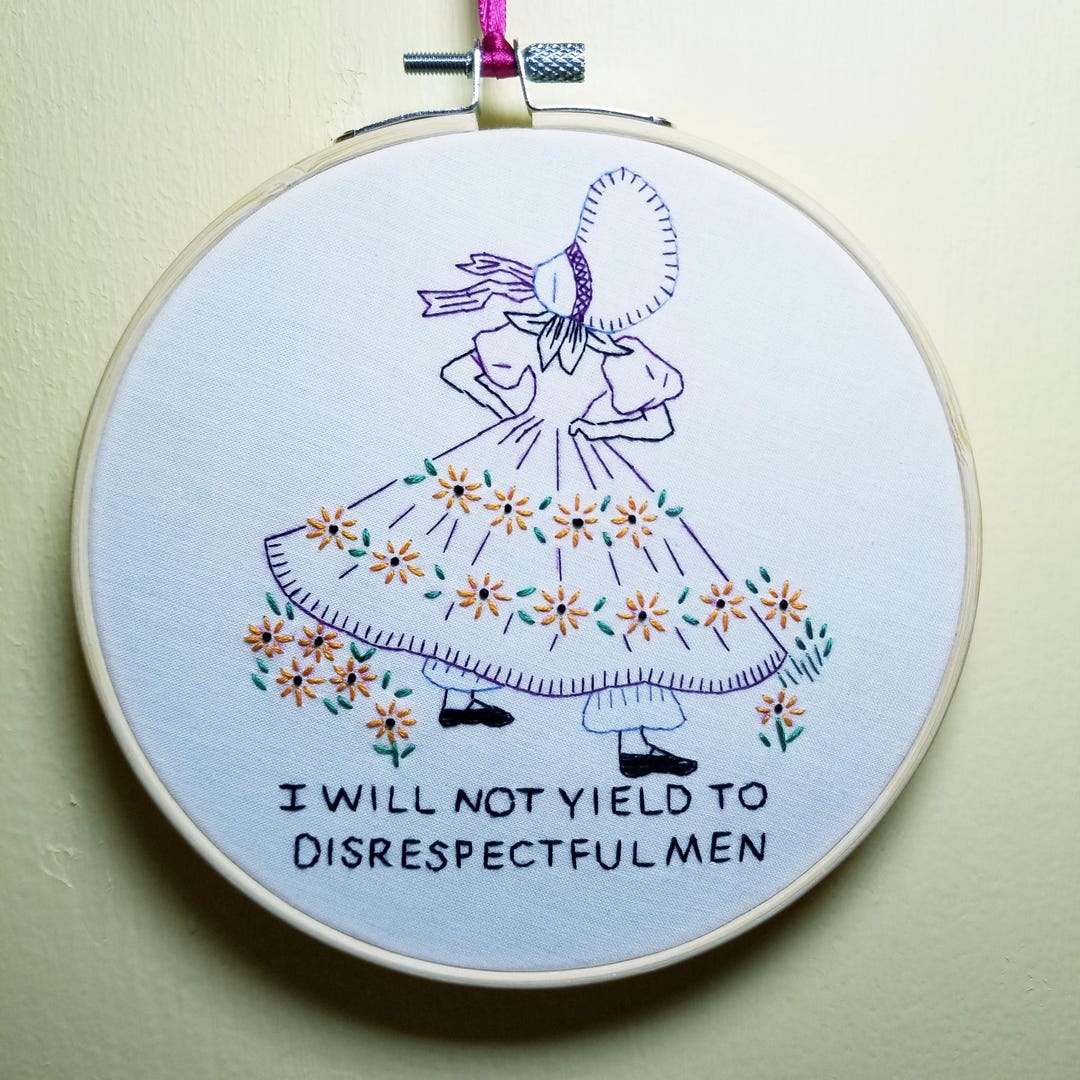 Anti-fascist, Anti-dictator, Pro-feminist, Protest Embroidery, Part of ...
