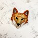 Fox Brooch, Embroidered and Hand Painted Textile Fox Adornment - Etsy UK