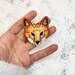 Fox Brooch, Embroidered and Hand Painted Textile Fox Adornment - Etsy UK