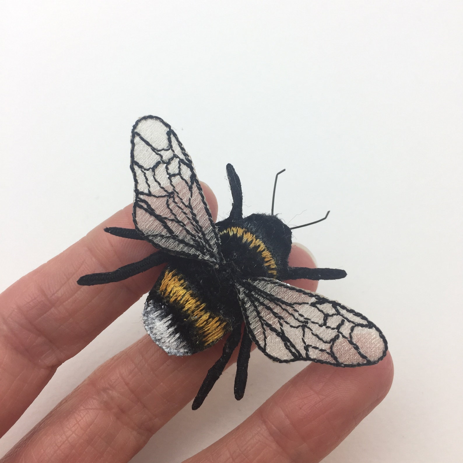 Bumblebee Brooch Embroidered Bee Insect Pin Nature Brooch - Etsy