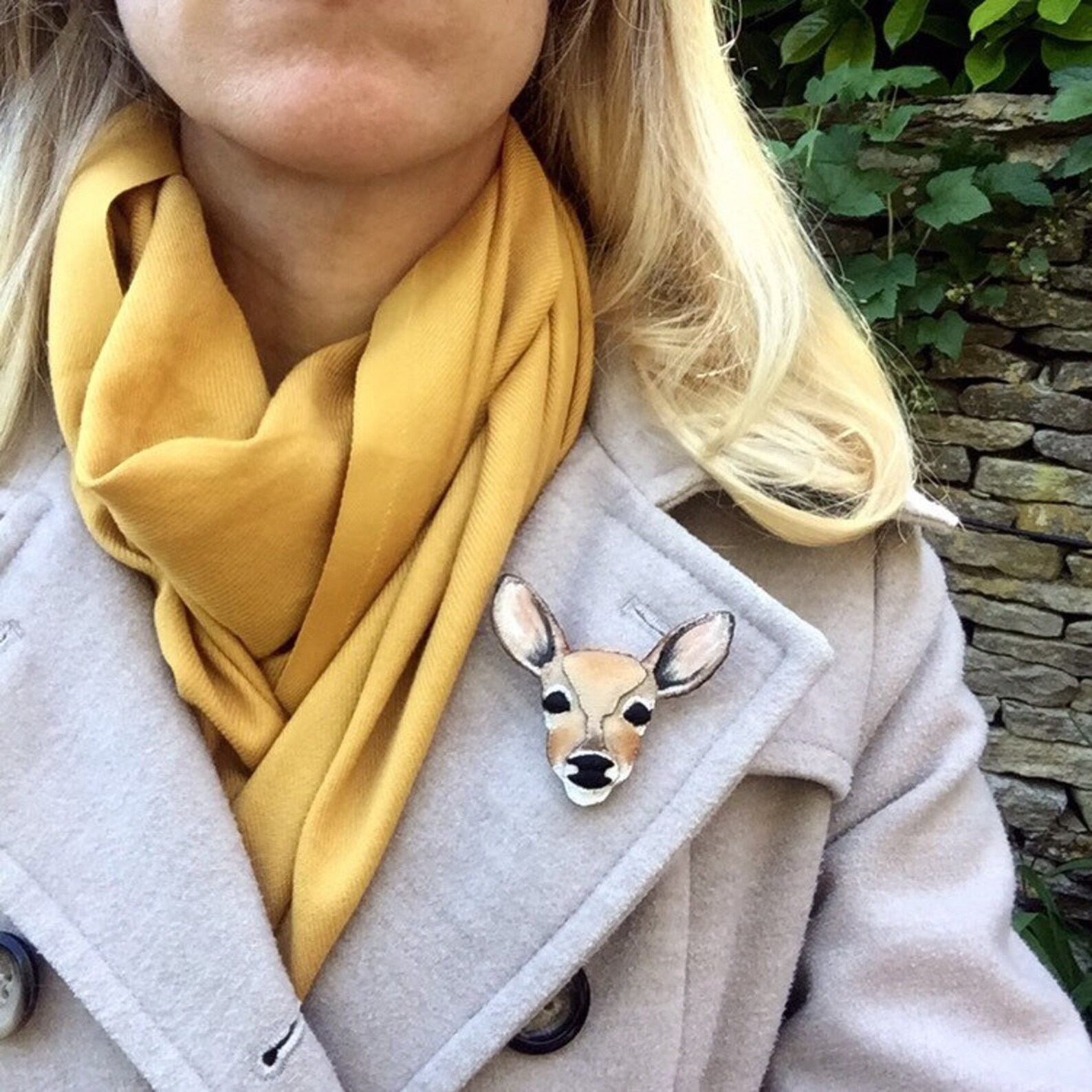 Fawn brooch young deer brooch | Etsy