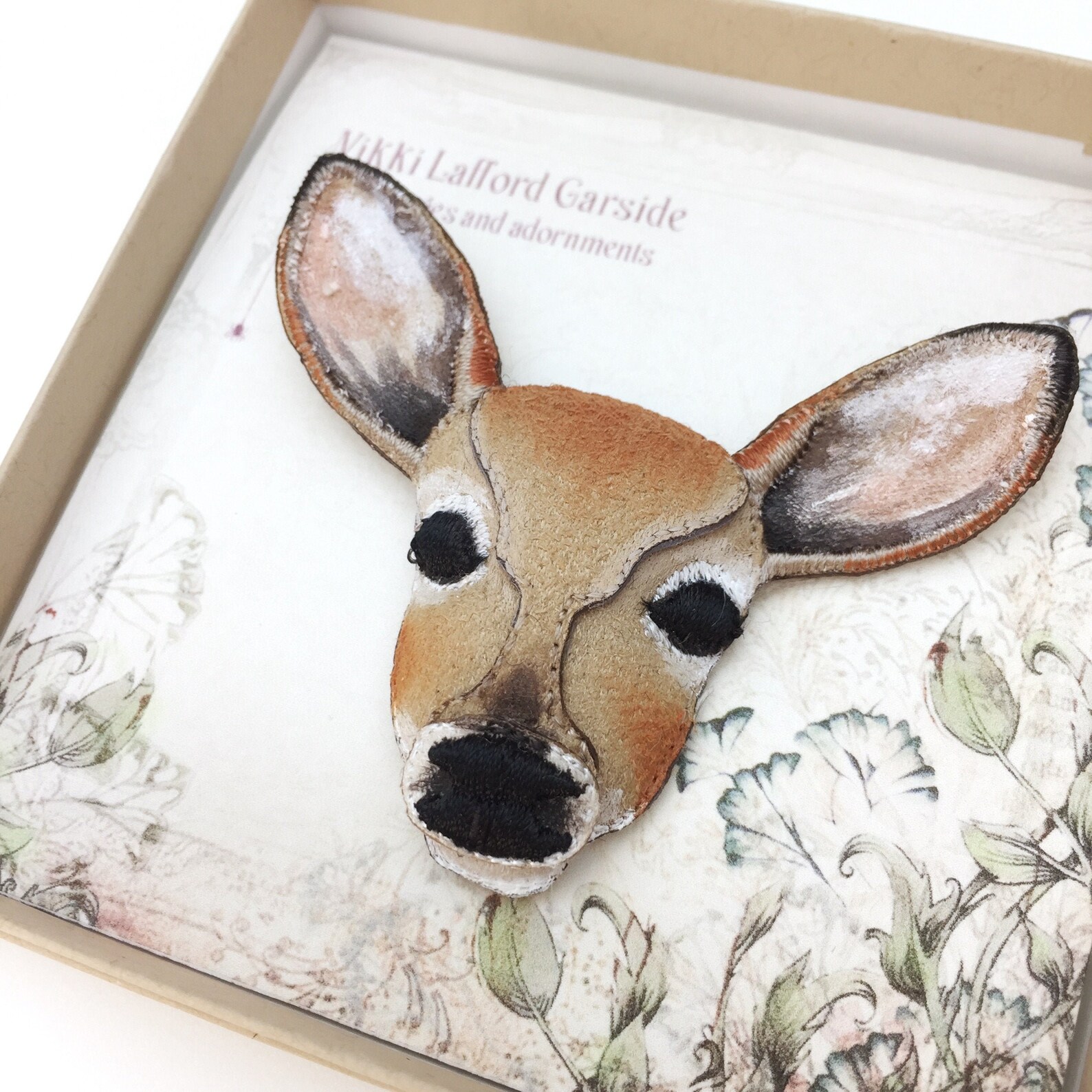 Fawn brooch young deer brooch | Etsy