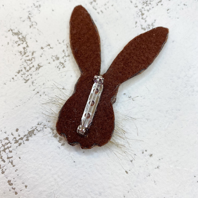 Embroidered and Hand Painted Hare Brooch - Etsy