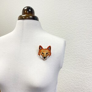 Fox Brooch, Embroidered and Hand Painted Textile Fox Adornment - Etsy UK